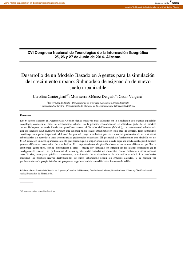 (PDF) Desarrollo de un Modelo Basado en Agentes para la simulación del ...