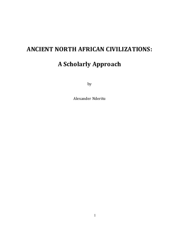 (PDF) Ancient North African Civilizations: A Scholarly Approach