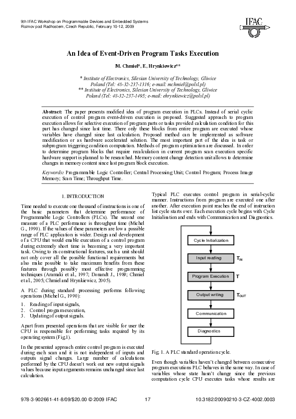 (PDF) An Idea of Event-Driven Program Tasks Execution