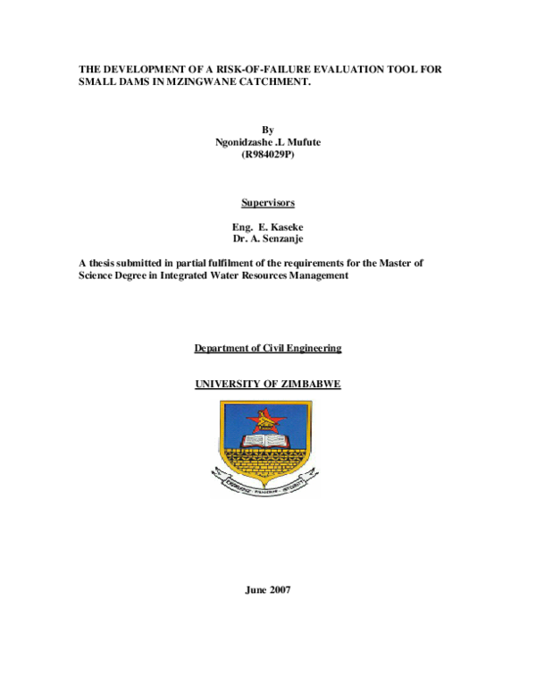 (PDF) The development of a risk of failure evaluation tool for small ...