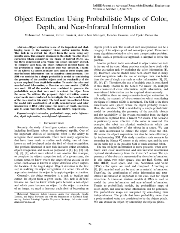 (PDF) Object Extraction Using Probabilistic Maps of Color, Depth, and Near-Infrared Information