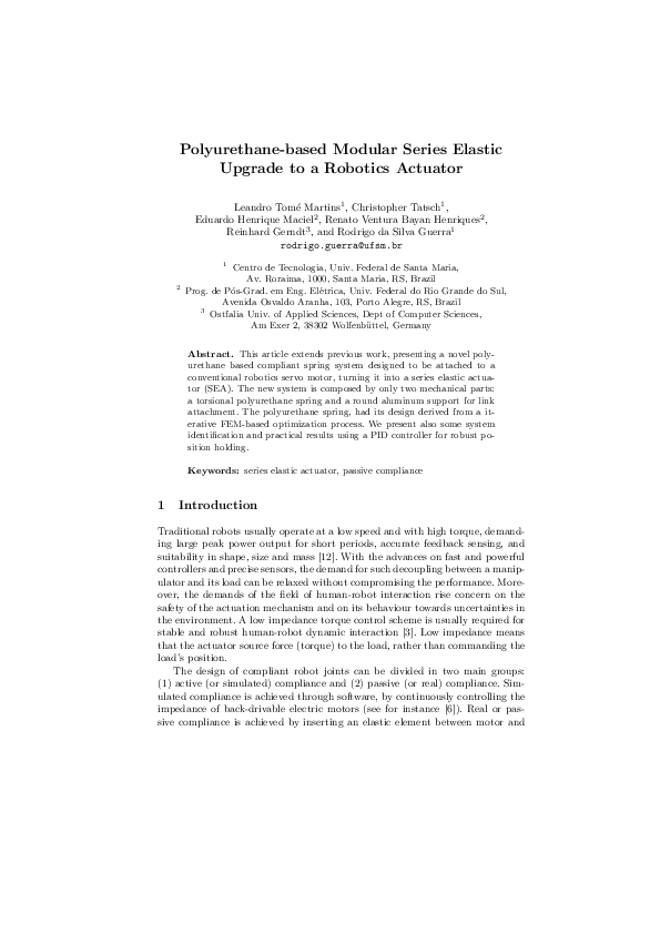 (PDF) Polyurethane-Based Modular Series Elastic Upgrade to a Robotics ...