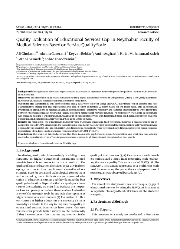 (PDF) Quality Evaluation of Educational Services Gap in Neyshabur ...