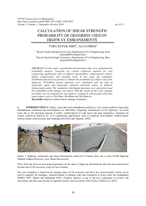 (PDF) Calculation of Shear Strength Probability of Geogrids used in ...