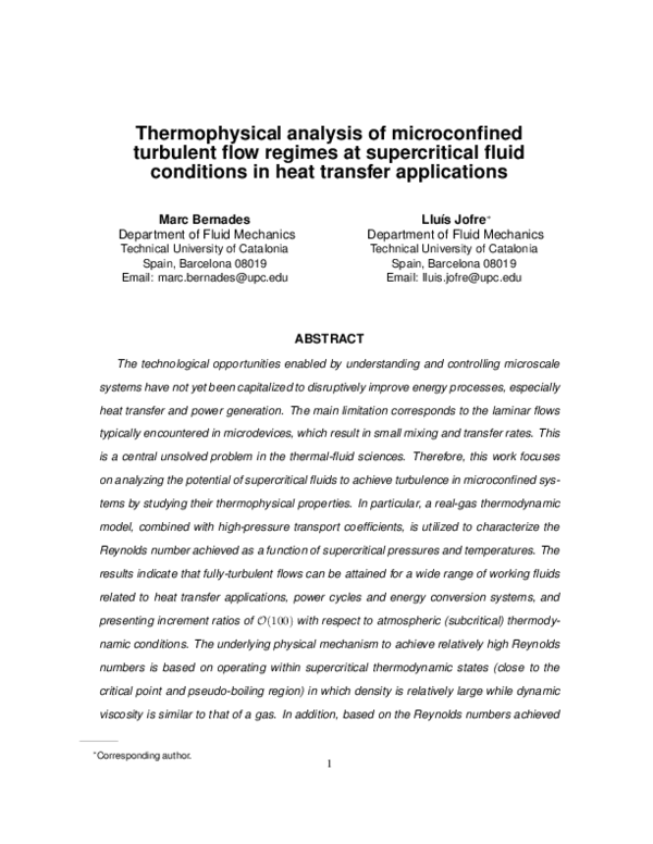(PDF) Thermophysical Analysis of Microconfined Turbulent Flow Regimes at Supercritical Fluid ...