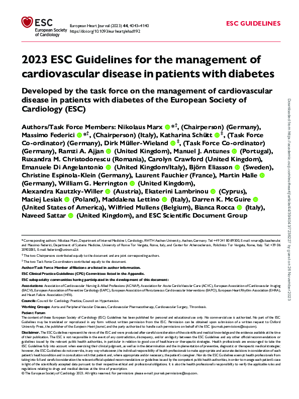 (PDF) 2023 ESC Guidelines for the management of cardiovascular disease ...