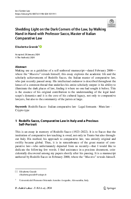 (PDF) Shedding Light on the Dark Corners of the Law, by Walking Hand in Hand with Professor ...