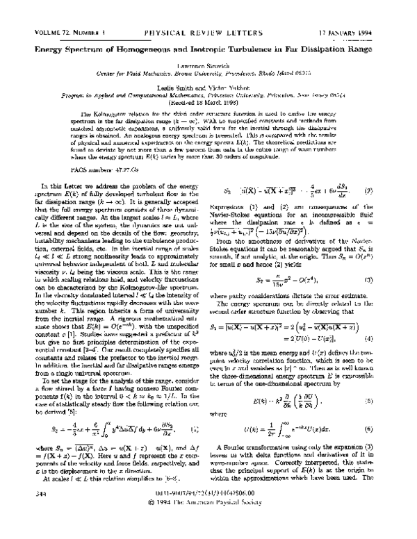 (PDF) Energy spectrum of homogeneous and isotropic turbulence in far ...