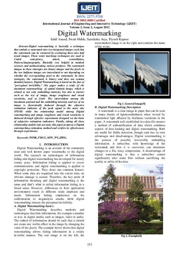 (PDF) Digital Watermarking
