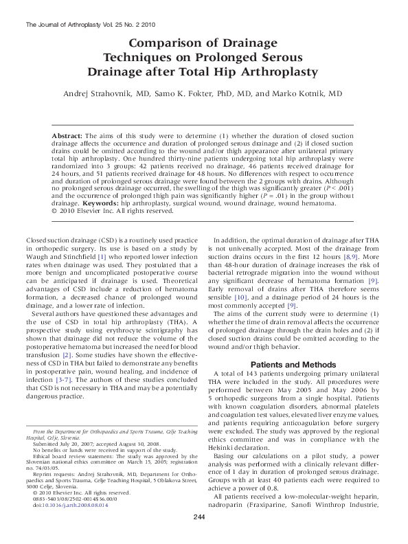 (PDF) Comparison of Drainage Techniques on Prolonged Serous Drainage ...