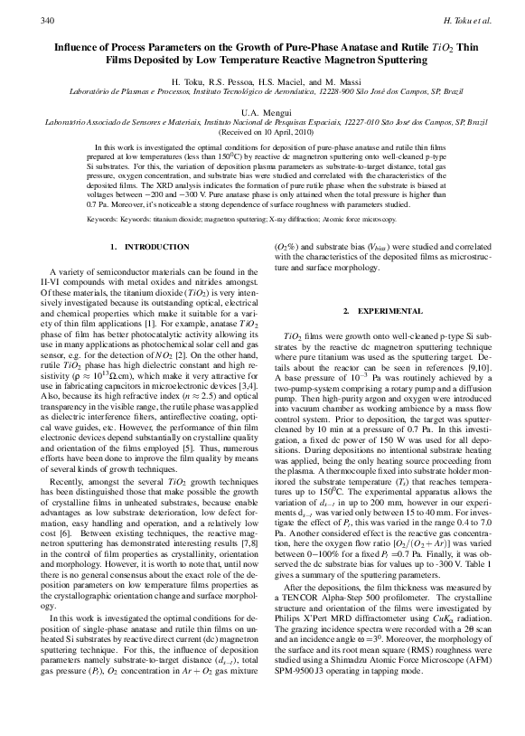 (PDF) Influence of process parameters on the growth of pure-phase ...