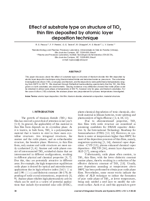 (PDF) Effect of substrate type on structure of TiO2 thin film deposited by atomic layer ...