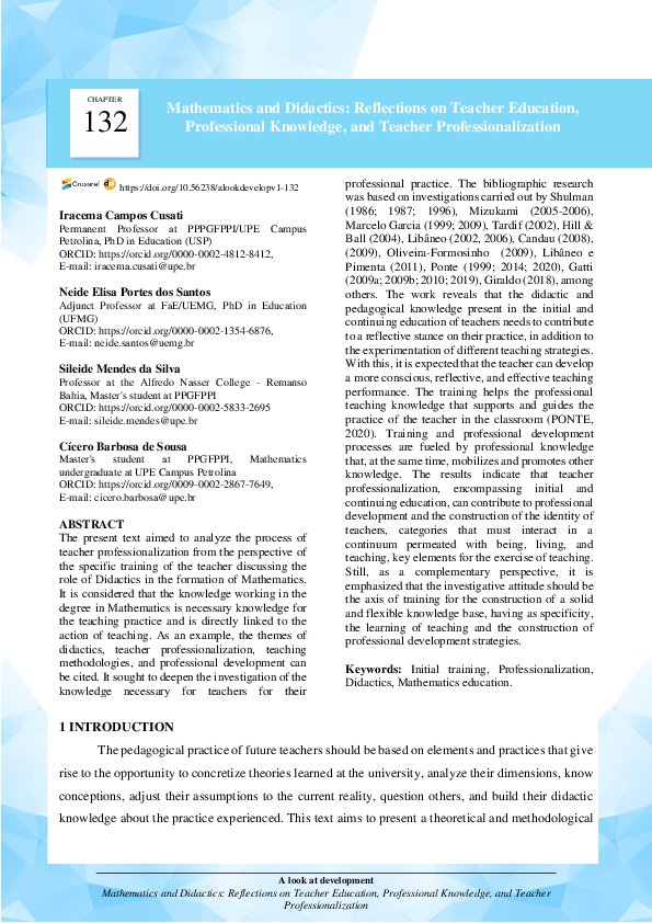(PDF) Mathematics and Didactics: Reflections on Teacher Education ...