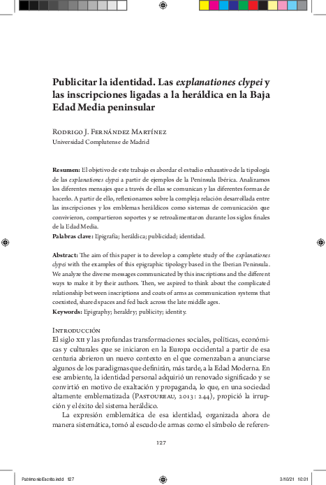 (PDF) Publicitar la identidad. Las explanationes clypei y las ...