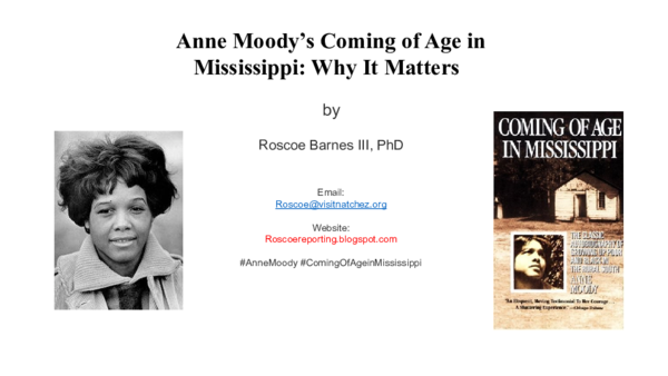 (PPT) PowerPoint: Anne Moody’s Coming of Age in Mississippi: Why It Matters