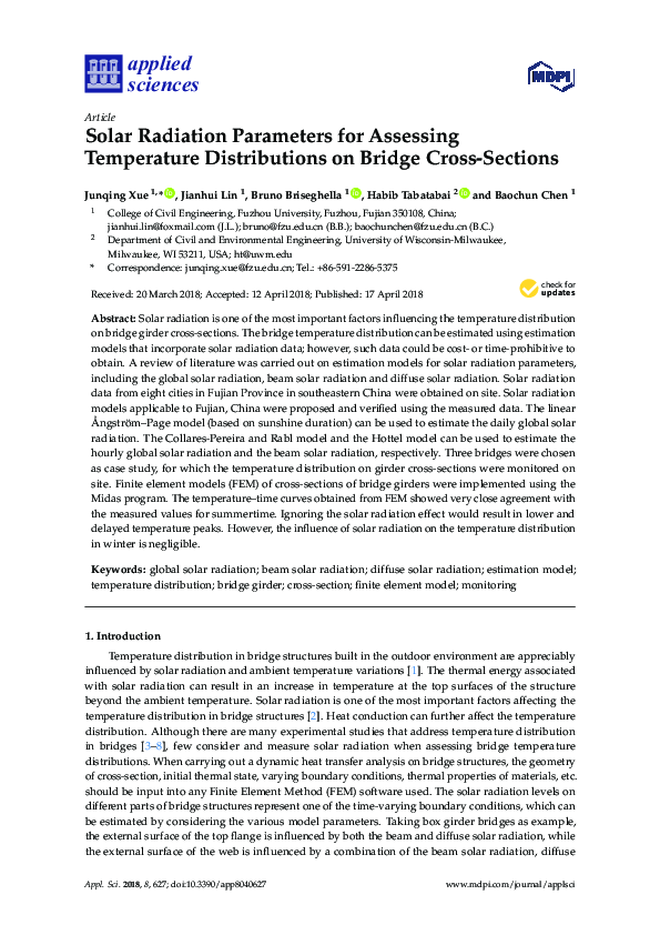 (PDF) Solar Radiation Parameters for Assessing Temperature ...