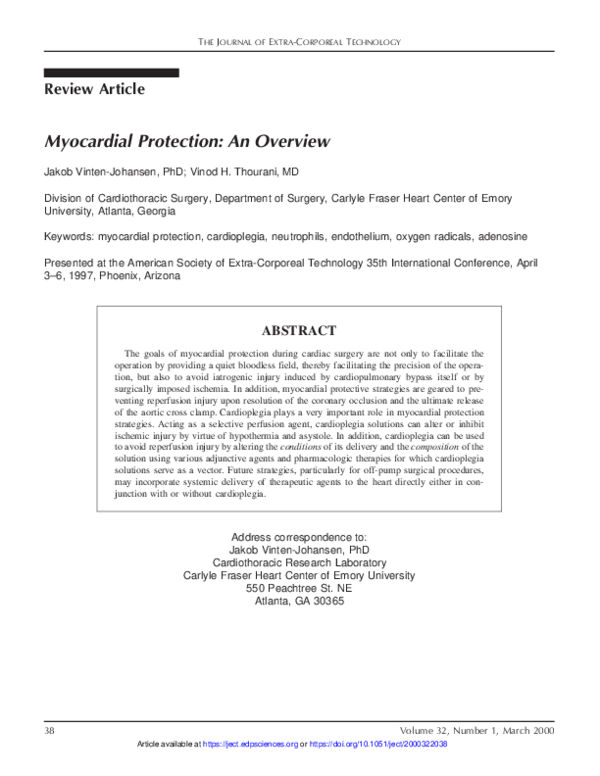 (PDF) Myocardial protection: an overview