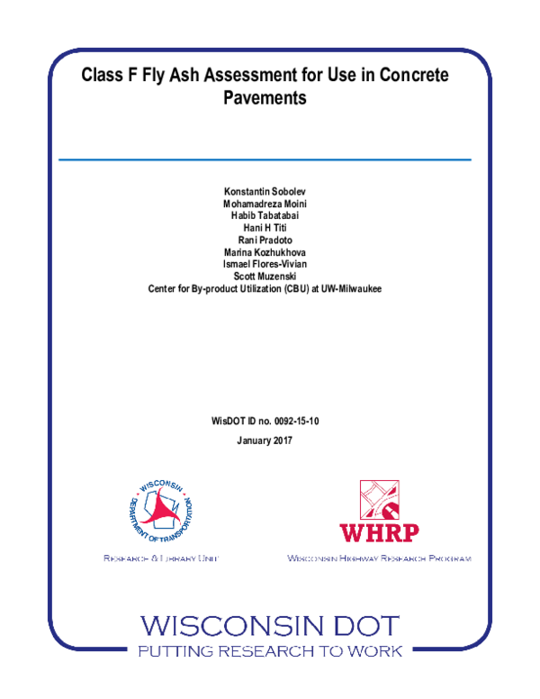 (PDF) Class F Fly Ash Assessment for Use in Concrete Pavements