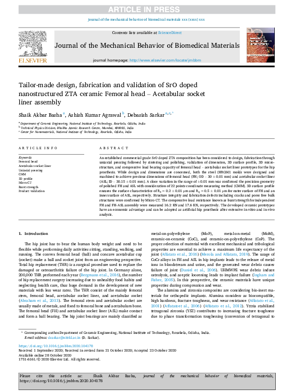 (PDF) Tailor-made design, fabrication and validation of SrO doped ...