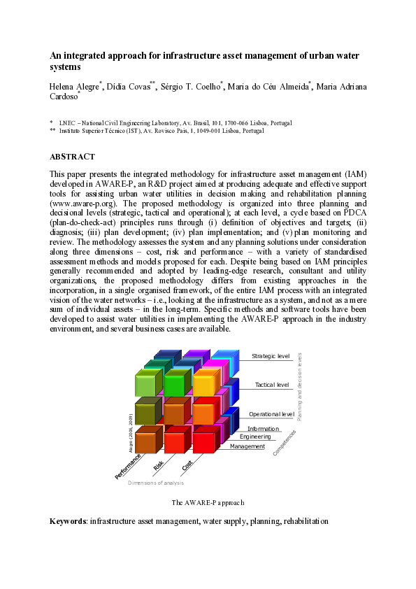 (PDF) An integrated approach for infrastructure asset management of ...