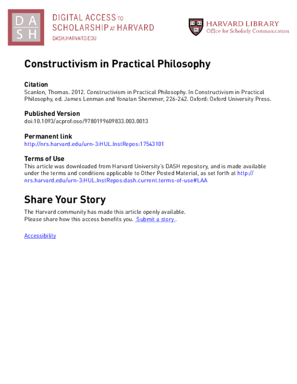 (PDF) Constructivism in Practical Philosophy | Yonatan Shemmer ...