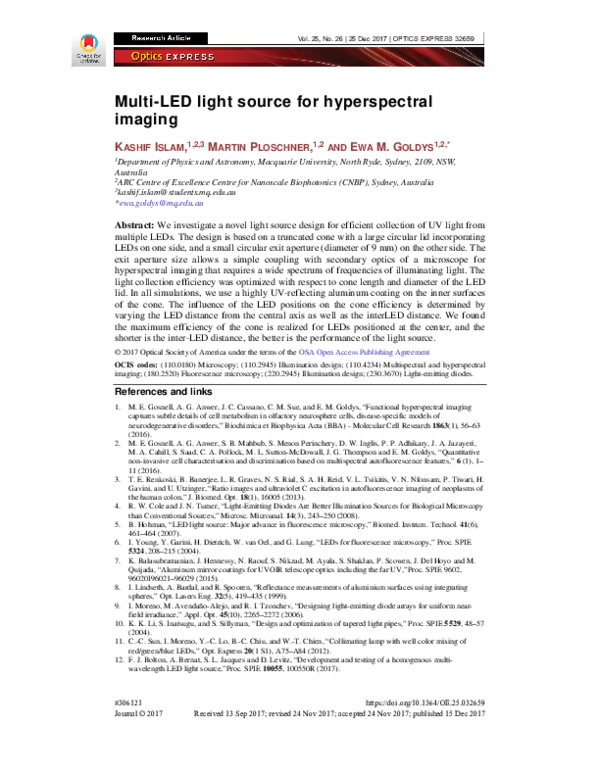 (PDF) A Multi-LED light source for Hyperspectral Imaging of cells and ...
