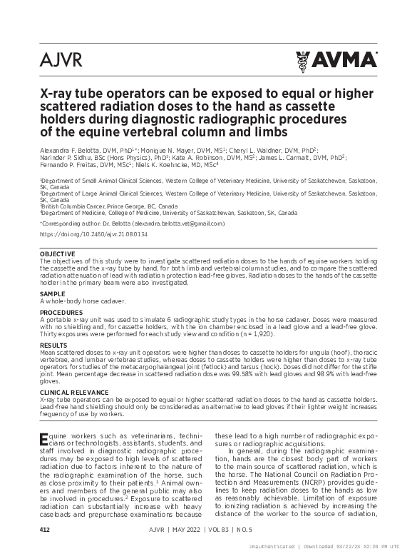 (PDF) X-ray tube operators can be exposed to equal or higher scattered ...
