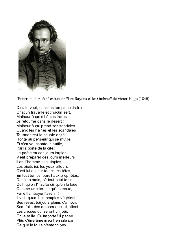 (PDF) "Fonction du poète" de Victor Hugo