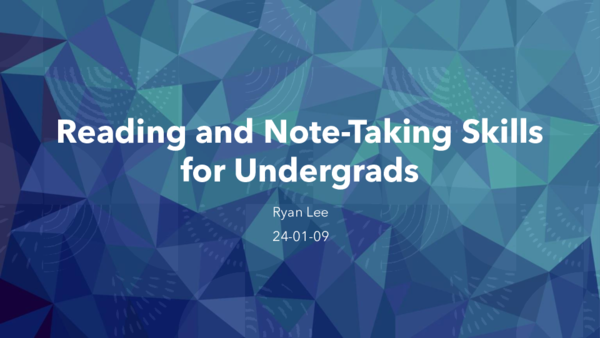 (PDF) Reading and Note-Taking Skills for Undergraduate Students