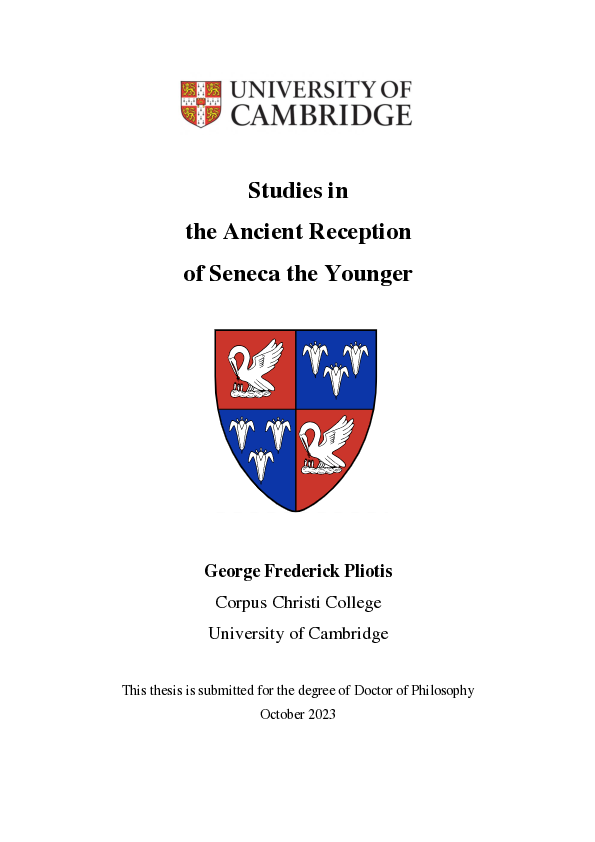 (PDF) Studies in the Ancient Reception of Seneca the Younger