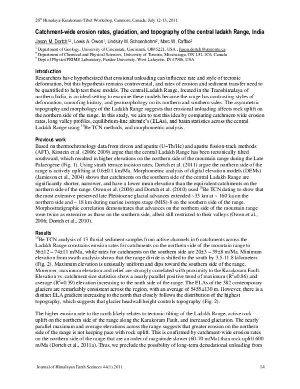 (PDF) Episodic fluvial incision of rivers and rock uplift in the ...