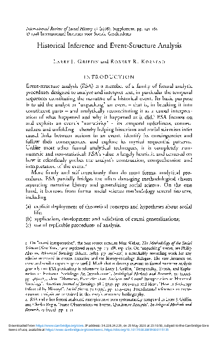 (PDF) Historical Inference and Event-Structure Analysis