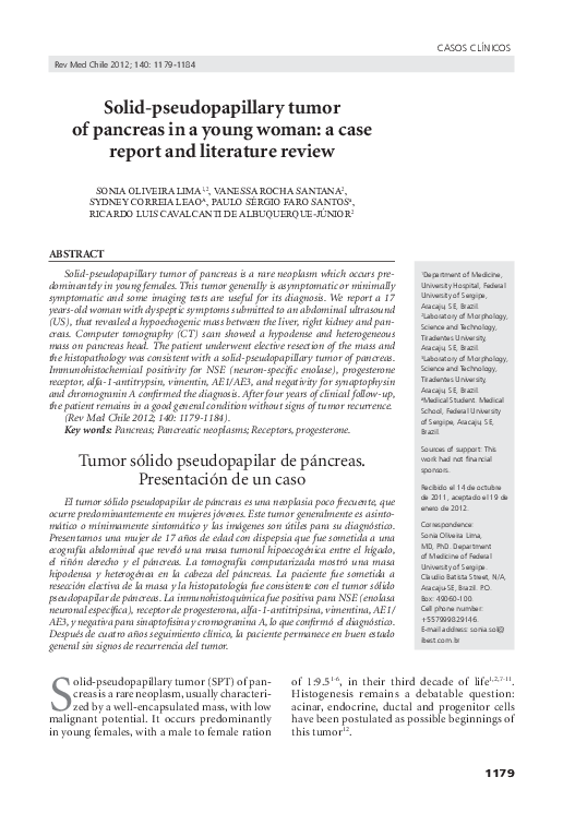 (PDF) Solid-pseudopapillary tumor of pancreas in a young woman: a case report and literature review