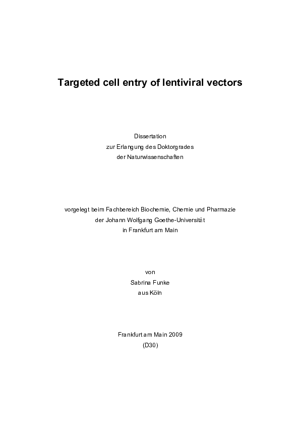 (PDF) Targeted Cell Entry of Lentiviral Vectors