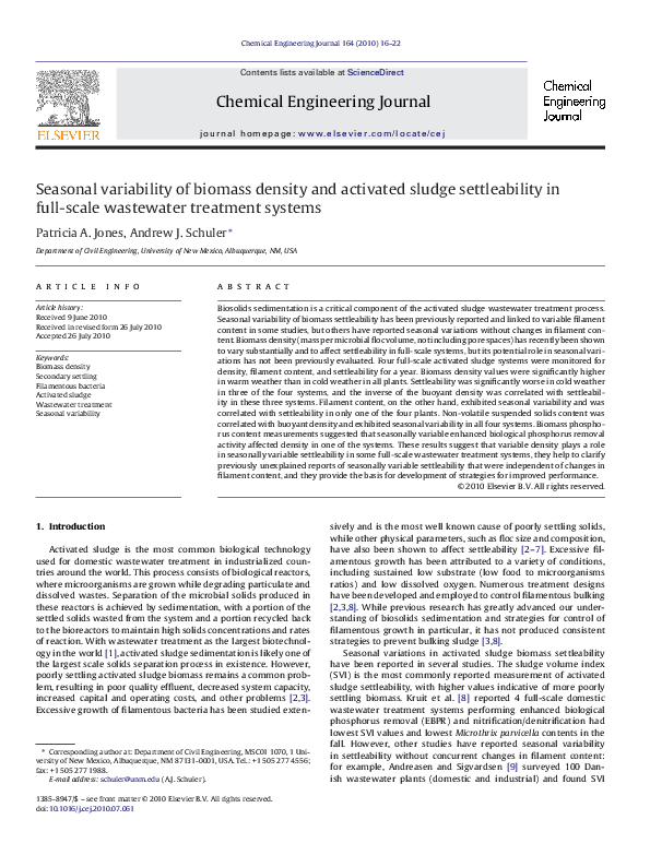 (PDF) Seasonal variability of biomass density and activated sludge ...