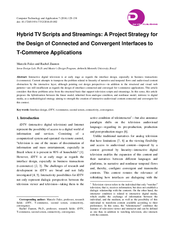 (PDF) Hybrid TV Scripts and Streamings: A Project Strategy for the ...