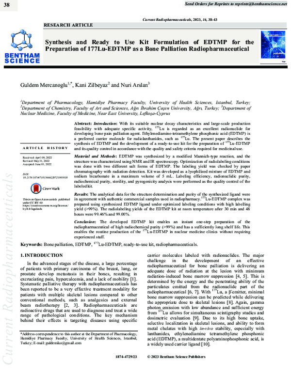 (PDF) Synthesis and Ready to Use Kit Formulation of EDTMP for the ...