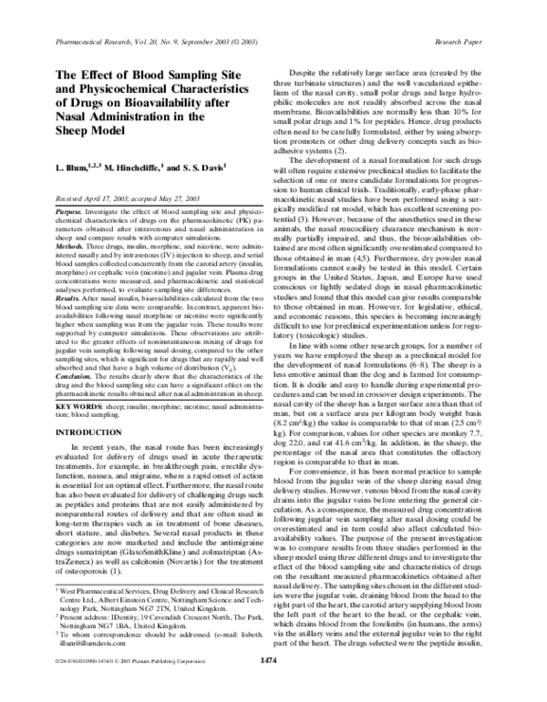 (PDF) The effect of blood sampling site and physicochemical ...