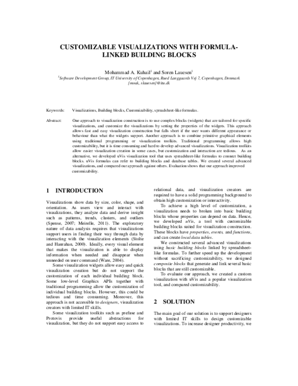 (PDF) Customizable Visualizations with Formula-Linked Building Blocks