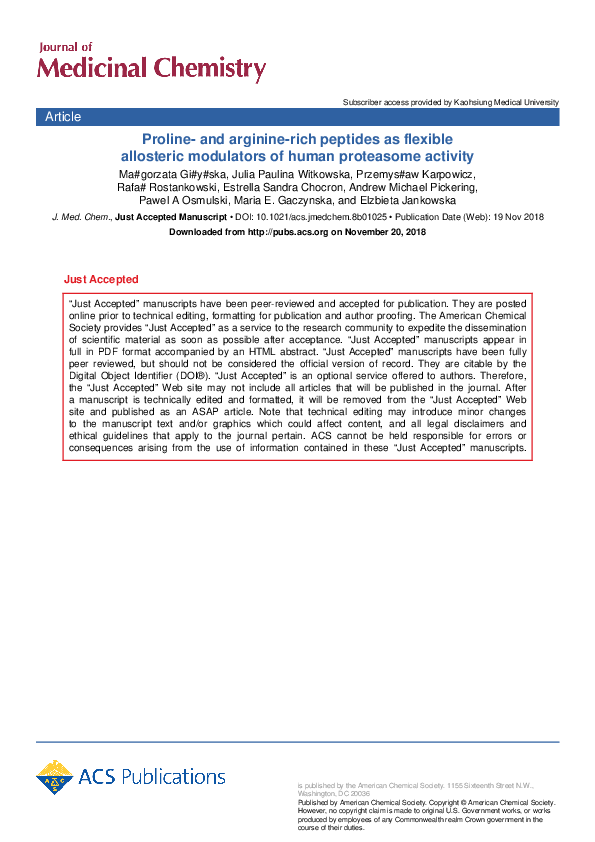 (PDF) Proline- and Arginine-Rich Peptides as Flexible Allosteric ...