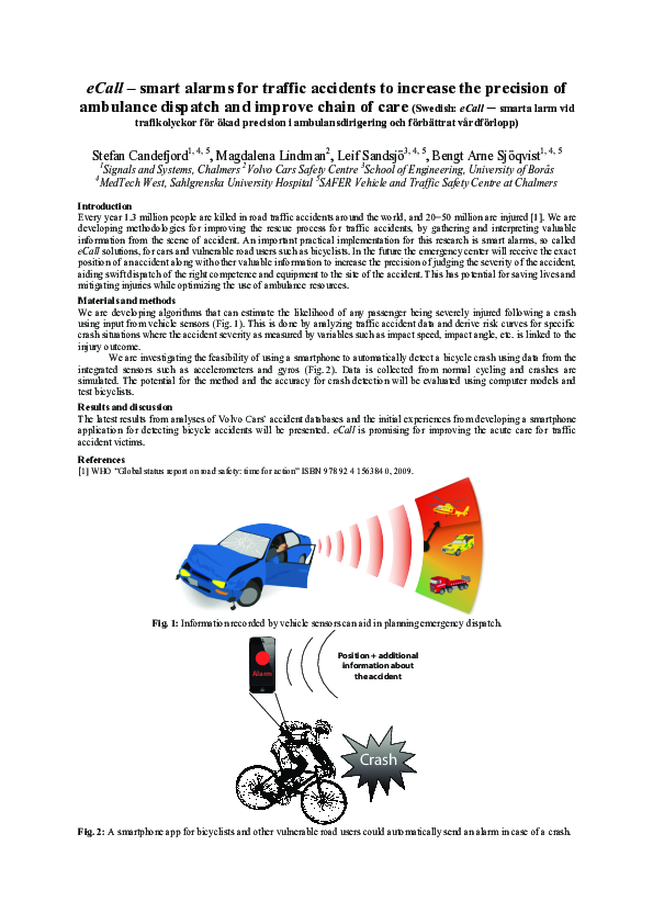 (PDF) eCall – smart alarms for traffic accidents to increase the ...