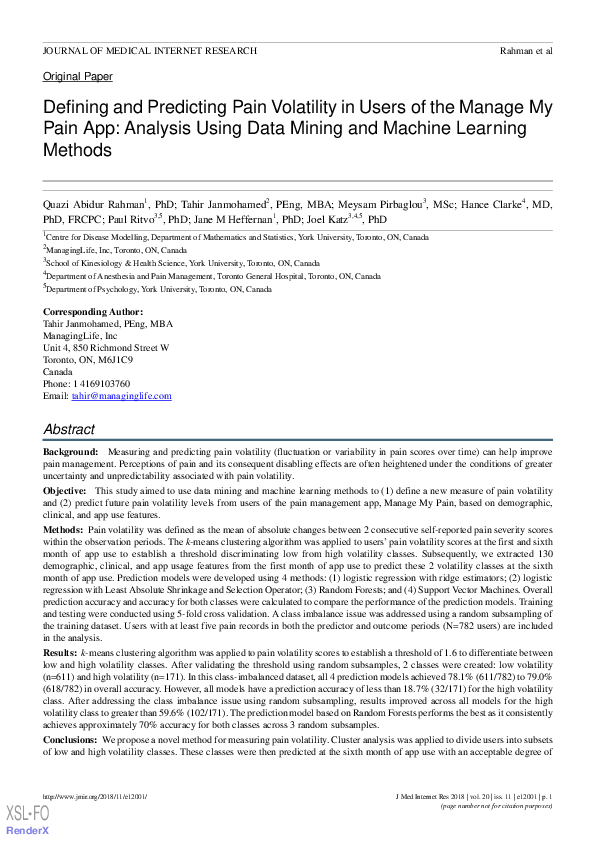 (PDF) Defining and Predicting Pain Volatility in Users of the Manage My ...