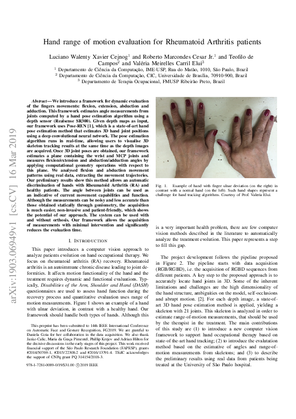 (PDF) Hand range of motion evaluation for Rheumatoid Arthritis patients