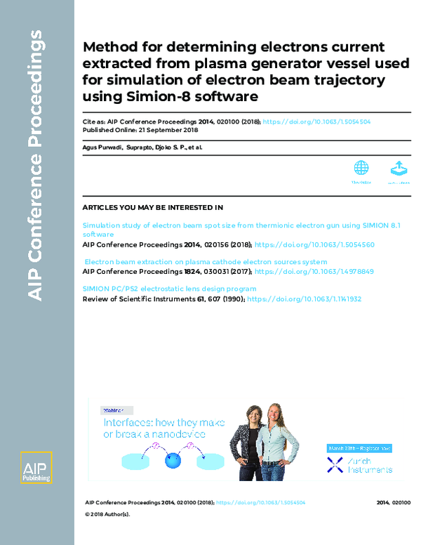 (PDF) Method for determining electrons current extracted from plasma ...