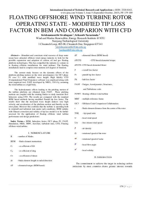 (PDF) Dynamic Effects of Pitching on Floating Offshore Wind Turbines