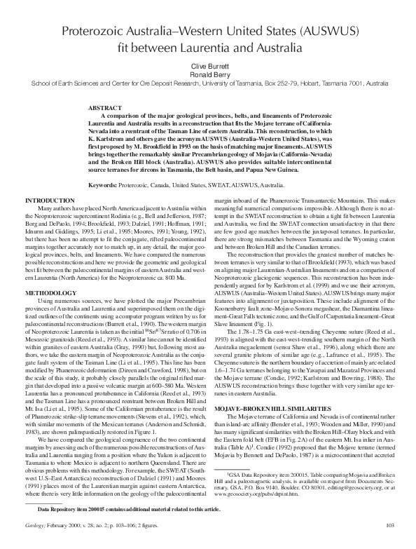 (PDF) Proterozoic Australia–Western United States (AUSWUS) fit between ...
