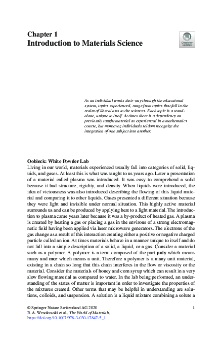 (PDF) Introduction to Materials Science