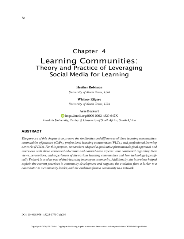 (PDF) Learning Communities