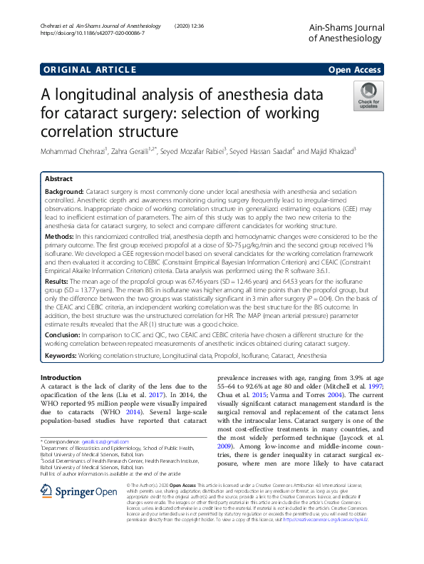 (PDF) A longitudinal analysis of anesthesia data for cataract surgery ...