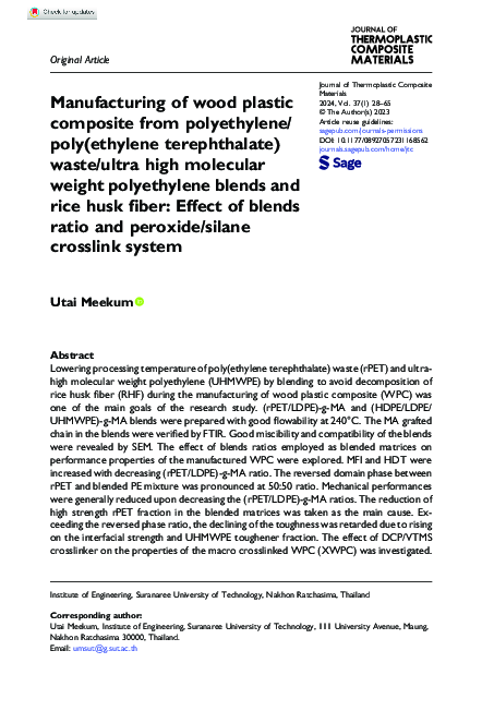 (PDF) Manufacturing of wood plastic composite from polyethylene/poly ...